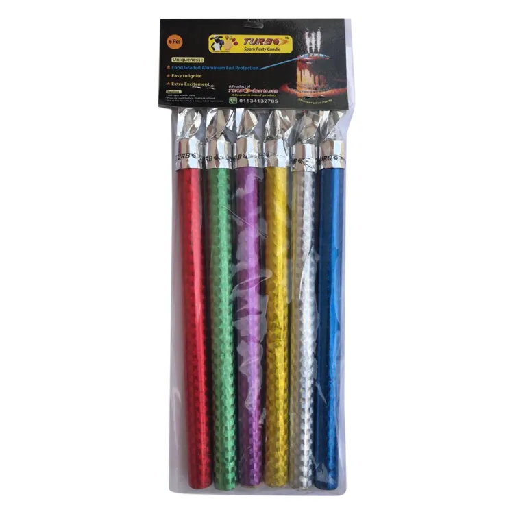 6 Pcs TURBO Spark Candle - 20cm - Zang Mart Ltd