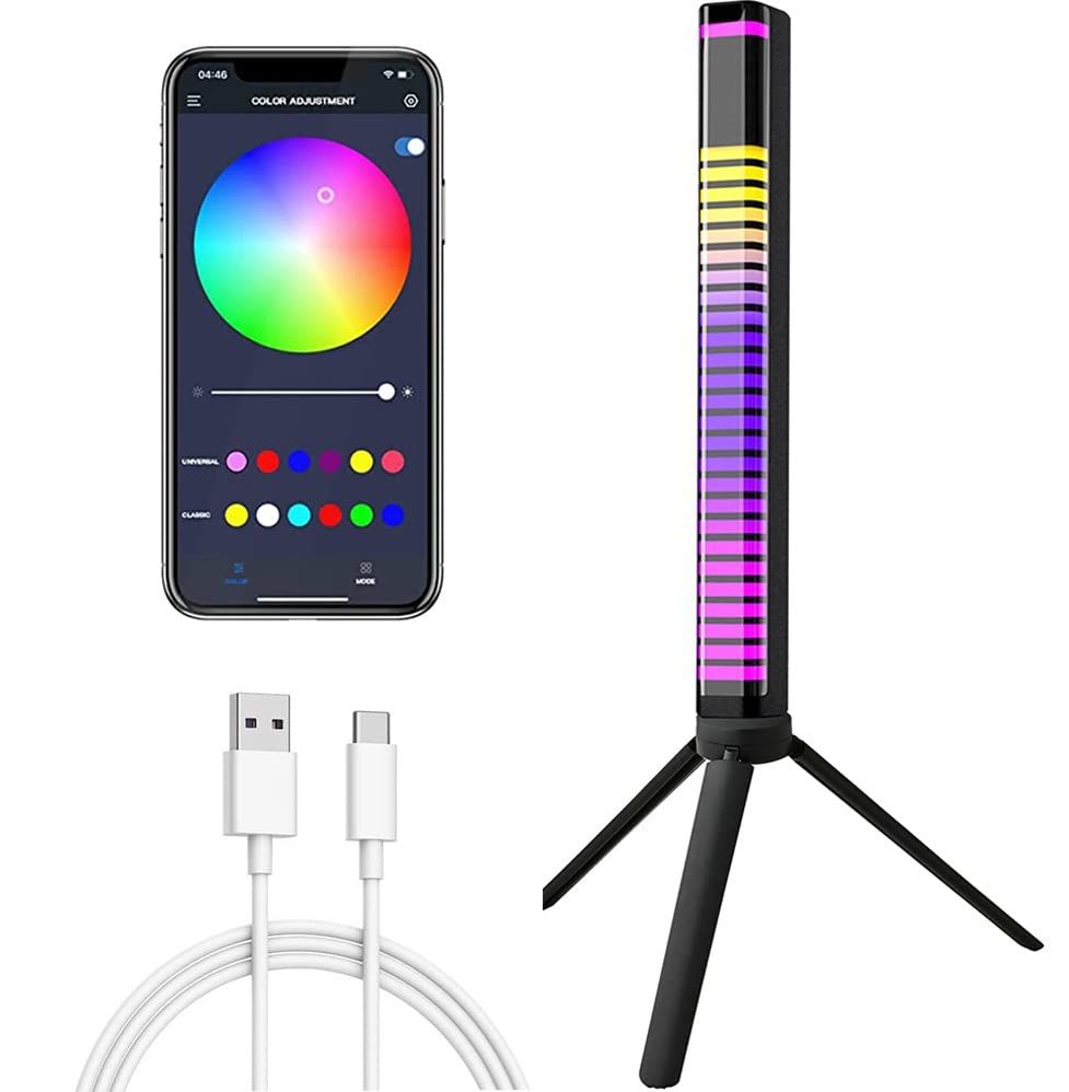 3D RGB APP Control Rechargeable Rhythm Light With Voice-Activated ...